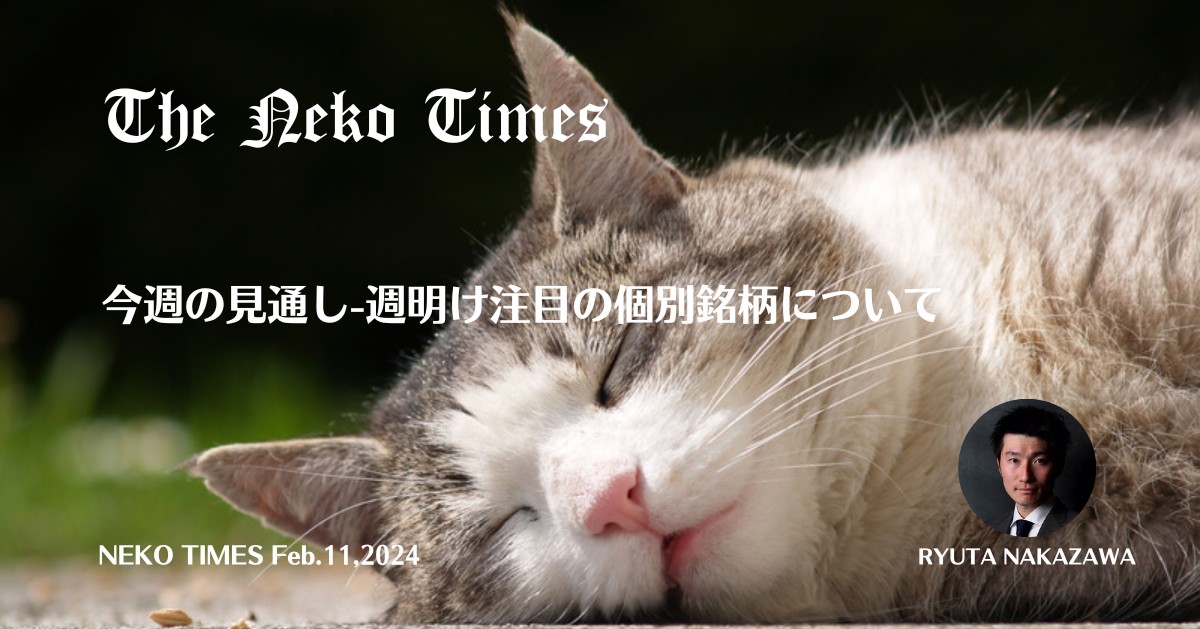 今週の見通し-週明け注目の個別銘柄について | NEKO TIMES